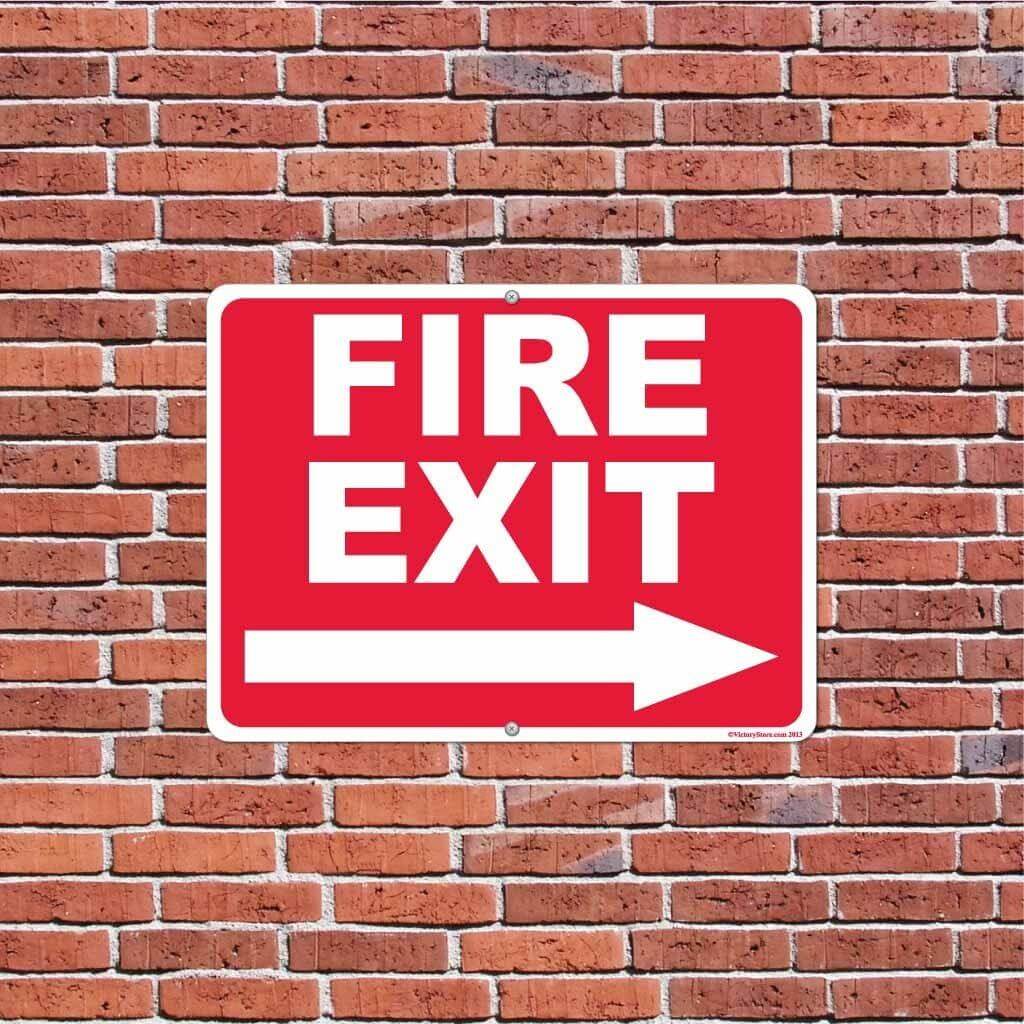 Fire Exit Striped Sign or Sticker | VictoryStore – VictoryStore.com