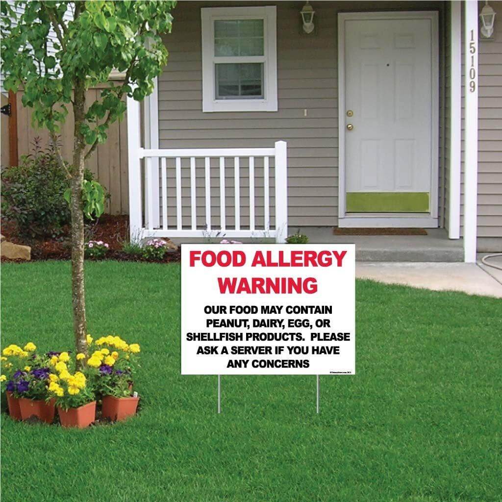 Food Allergy Warning Sign or Sticker | VictoryStore – VictoryStore.com