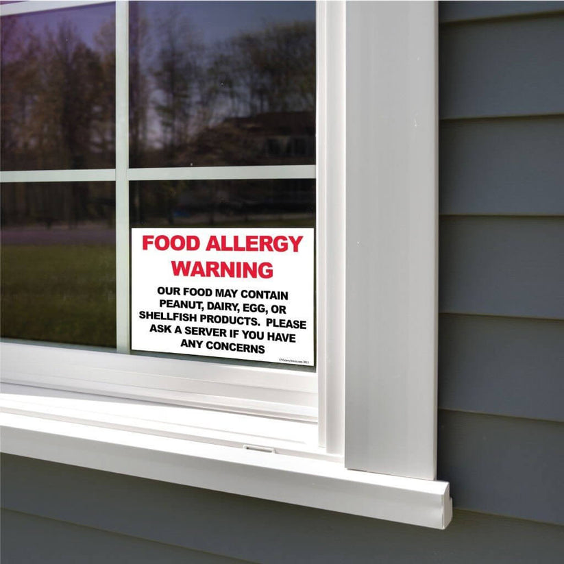Food Allergy Warning Sign or Sticker | VictoryStore – VictoryStore.com