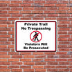 Private Trail No Trespassing Signage | Hiking – VictoryStore.com