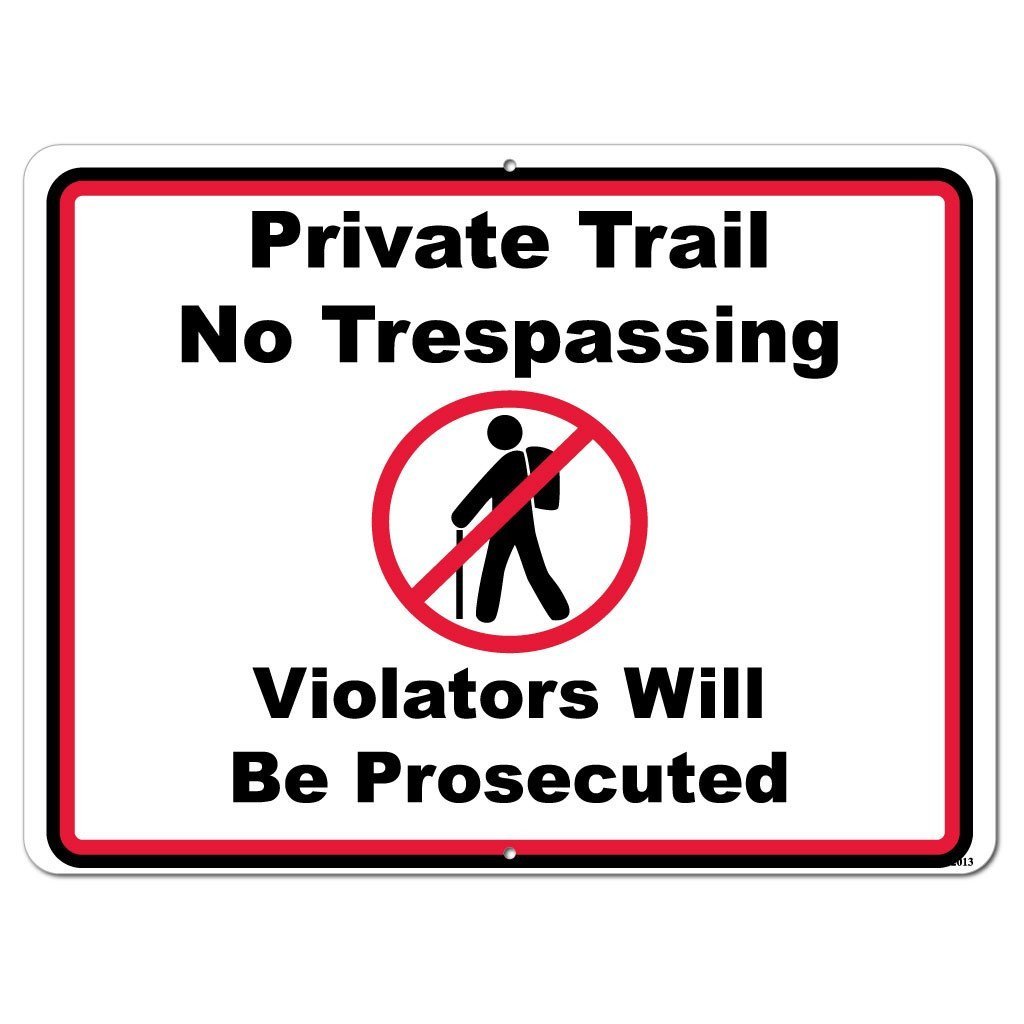 Private Trail No Trespassing Signage | Hiking – VictoryStore.com