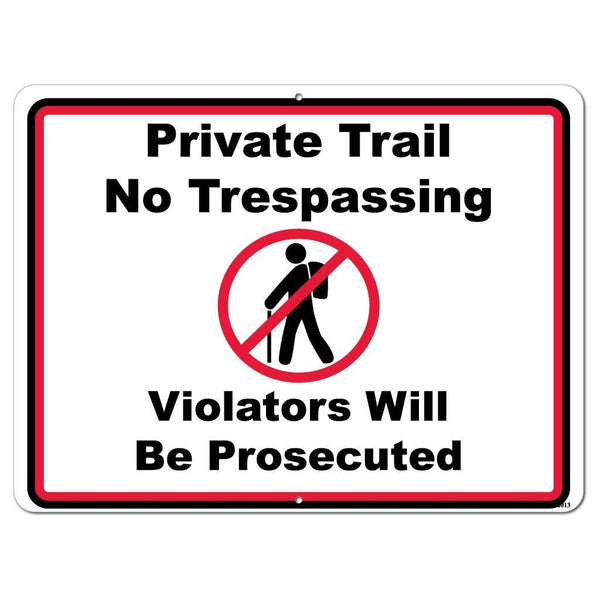 Private Trail No Trespassing Signage | Hiking – VictoryStore.com