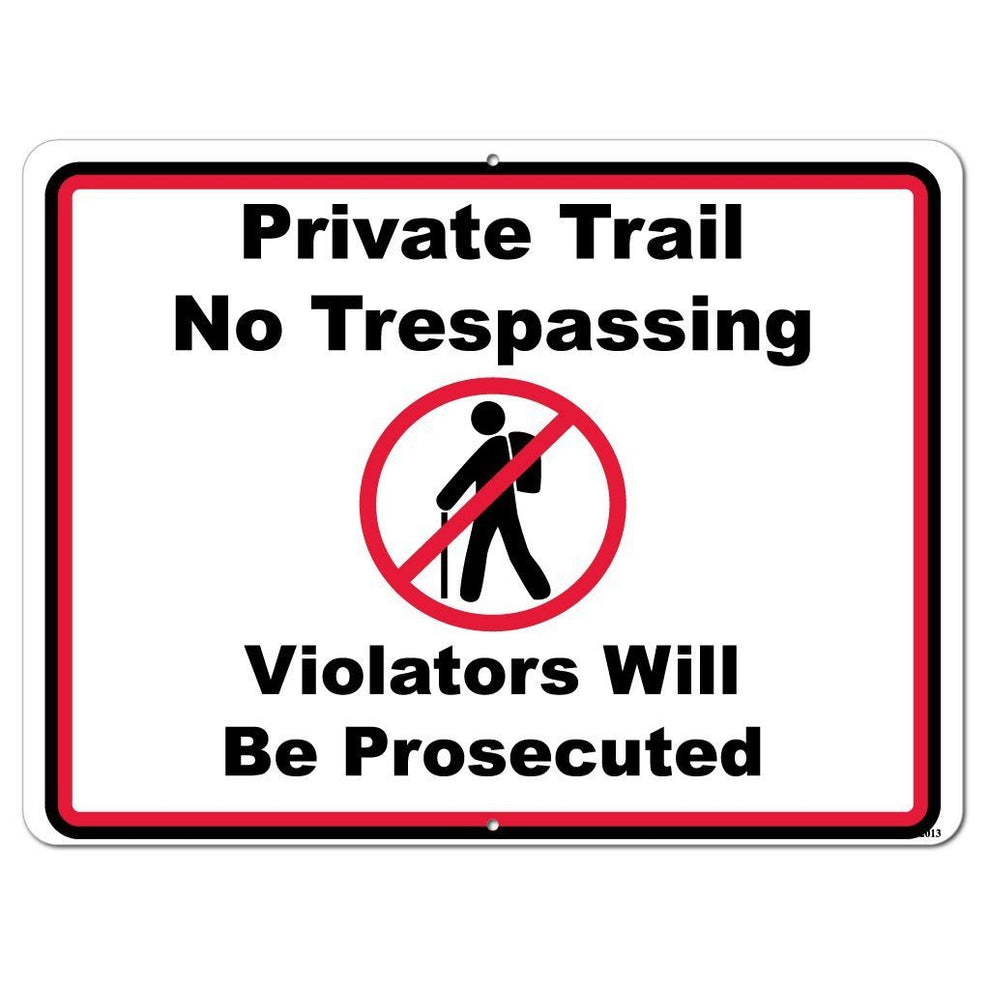 Private Trail No Trespassing Signage | Hiking – VictoryStore.com