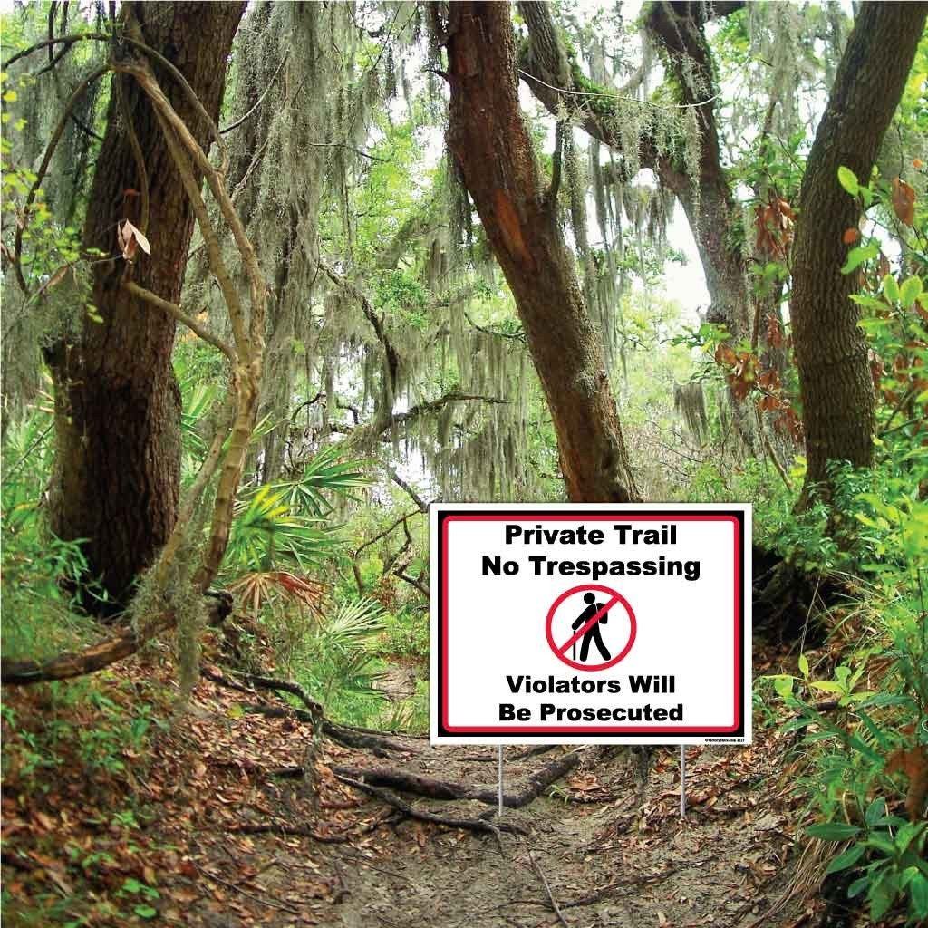 Private Trail No Trespassing Signage | Hiking – VictoryStore.com