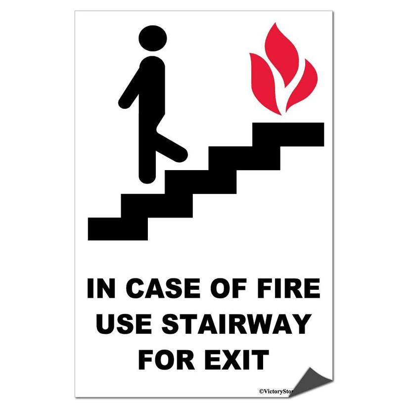 In Case of Fire Use Stairway Sign/Sticker | VictoryStore – VictoryStore.com