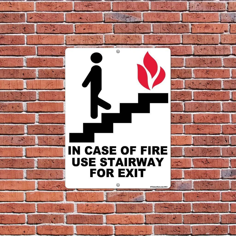 In Case of Fire Use Stairway Sign/Sticker | VictoryStore – VictoryStore.com