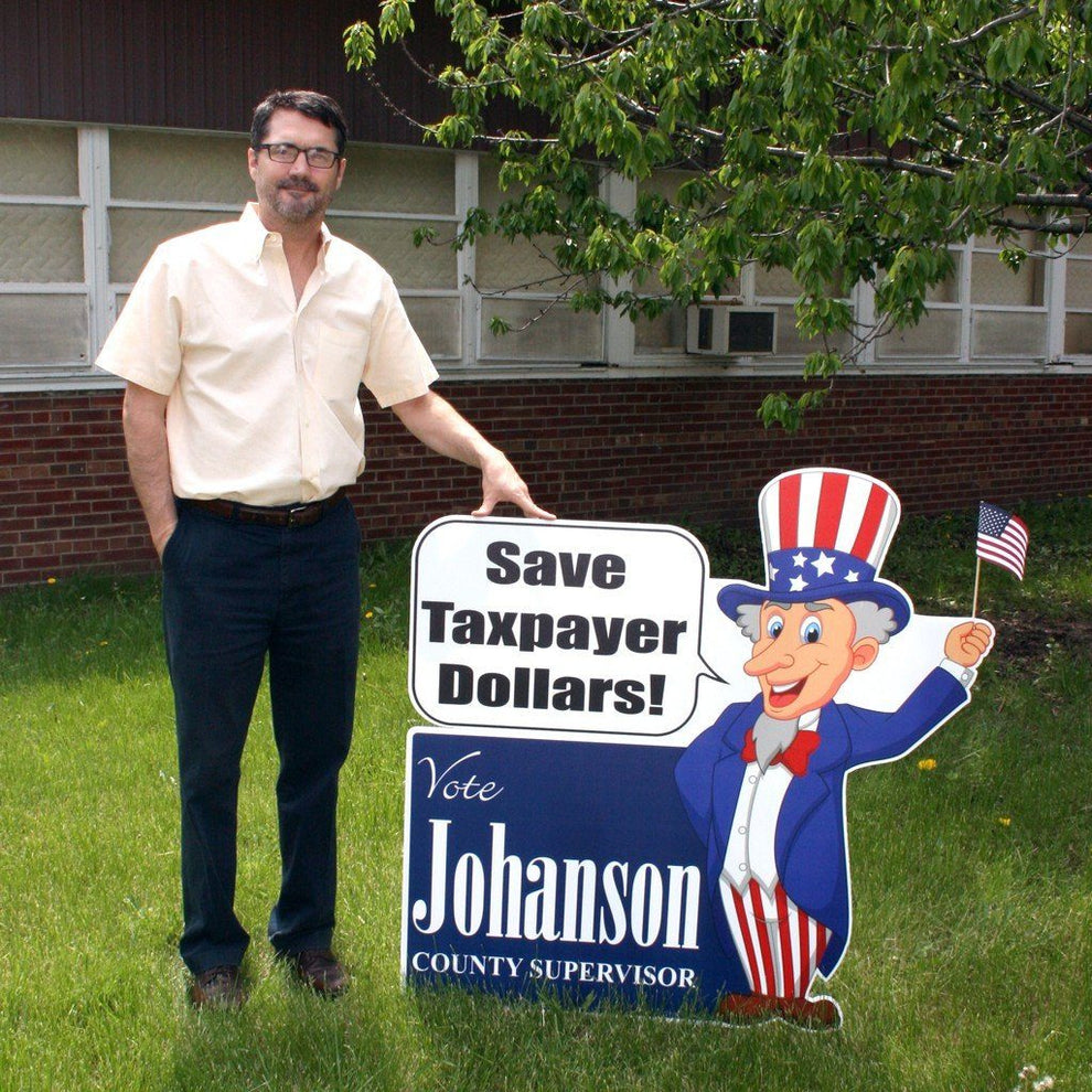 Uncle Sam with Waving Flag Yard Sign | VictoryStore – VictoryStore.com