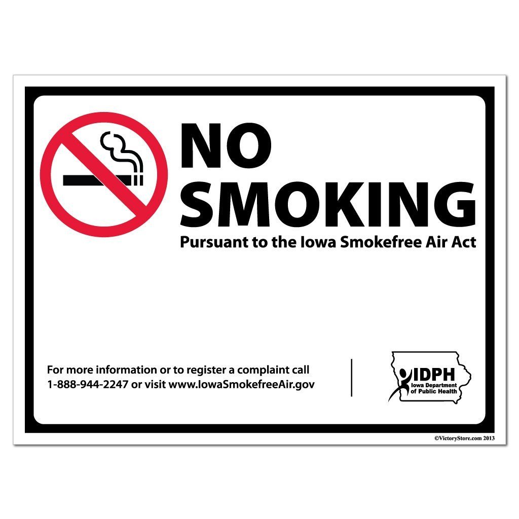 Iowa Smokefree Air No Smoking Sign/Sticker | VictoryStore ...