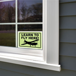 Learn to Fly Here Sign or Sticker | VictoryStore – VictoryStore.com