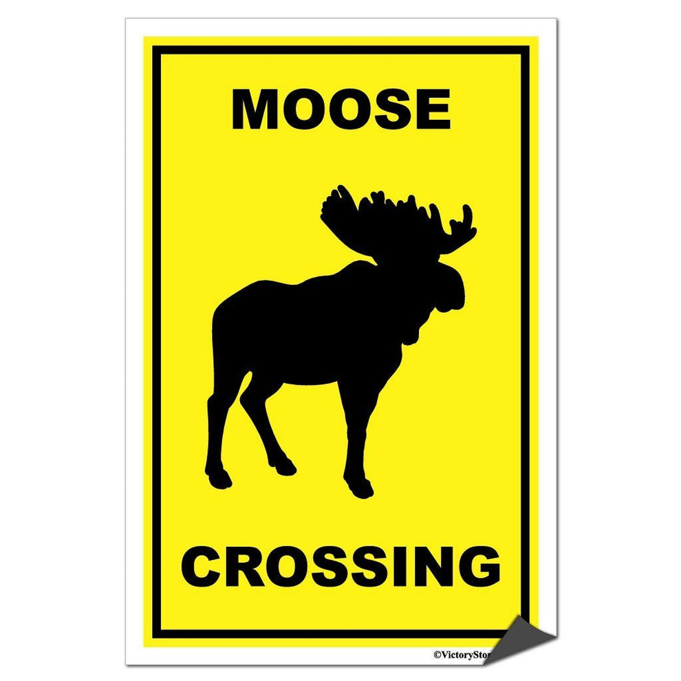 Moose Crossing Aluminum Sign or Sticker | VictoryStore – VictoryStore.com
