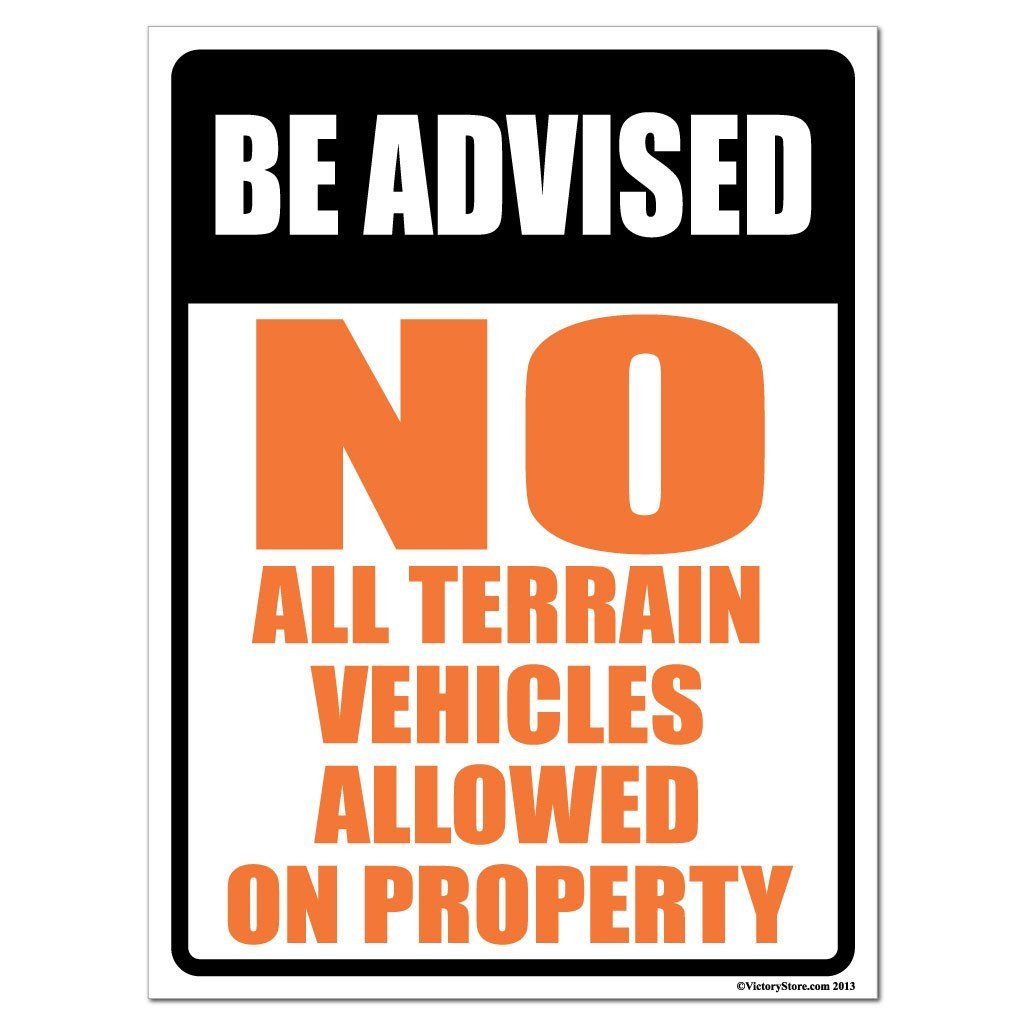 No All Terrain Vehicles Allowed Sign/Sticker | VictoryStore ...