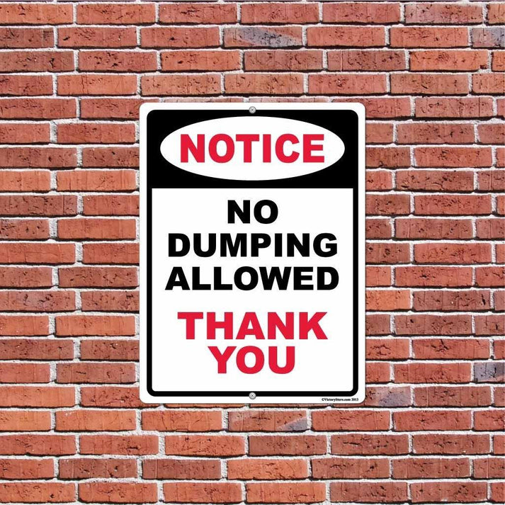No Dumping Allowed Sign/Sticker | VictoryStore – VictoryStore.com