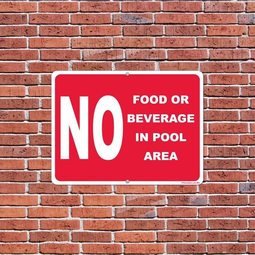 No Food or Beverage in Pool Area Sign/Sticker | VictoryStore ...