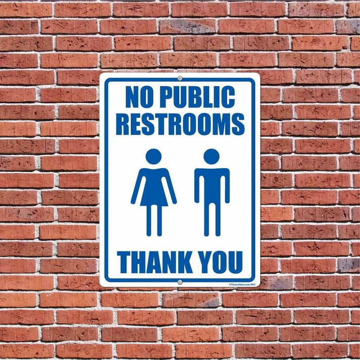 No Public Restrooms Sign or Sticker | VictoryStore – VictoryStore.com
