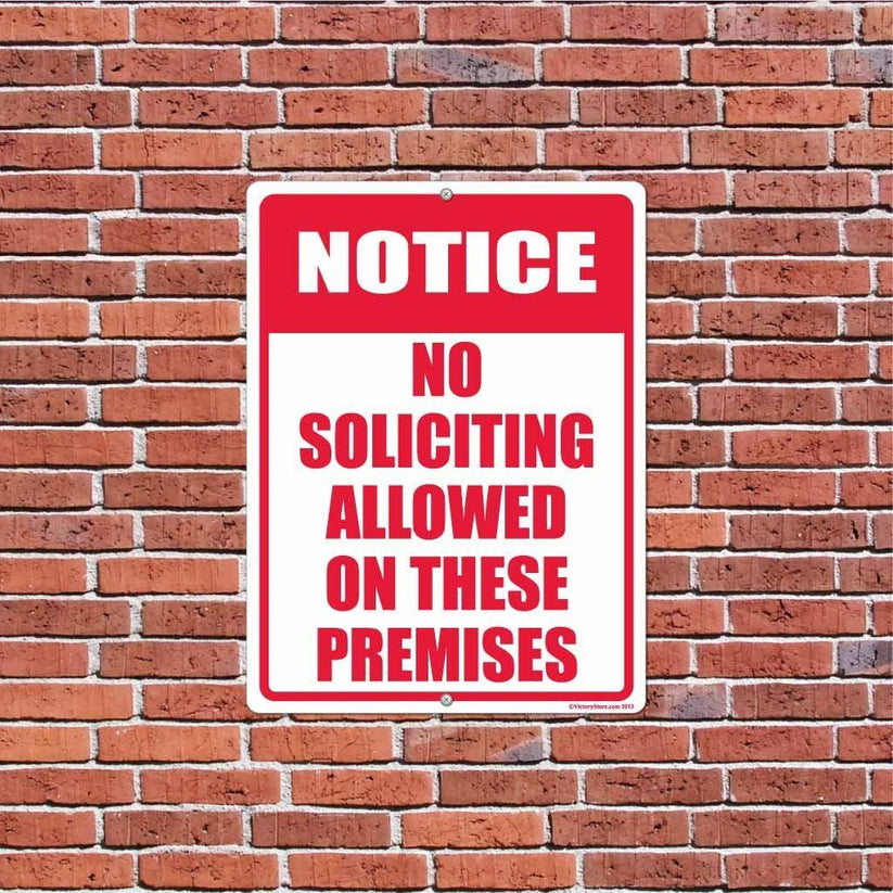 No Soliciting Allowed Sign/ Sticker | VictoryStore – VictoryStore.com