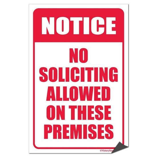 No Soliciting Allowed Sign/ Sticker | VictoryStore – VictoryStore.com