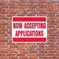 Now Accepting Applications Sign or Sticker | VictoryStore ...