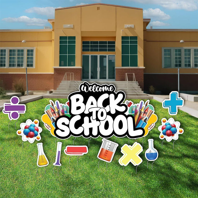 Oversized STEM Welcome Back To School Yard Sign - 11 pc sets ...