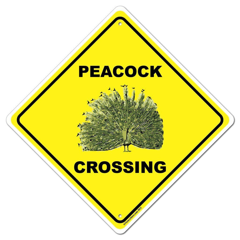 Peacock Crossing Aluminum Sign or Sticker | VictoryStore – VictoryStore.com