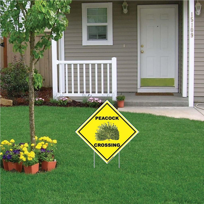Peacock Crossing Aluminum Sign or Sticker | VictoryStore – VictoryStore.com