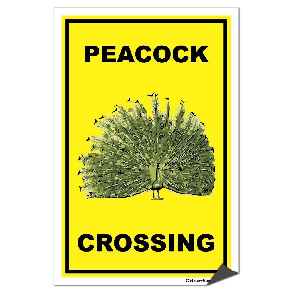 Peacock Crossing Aluminum Sign or Sticker | VictoryStore – VictoryStore.com