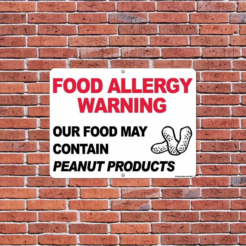 Peanut Products Food Allergy Sign/Sticker | VictoryStore – VictoryStore.com