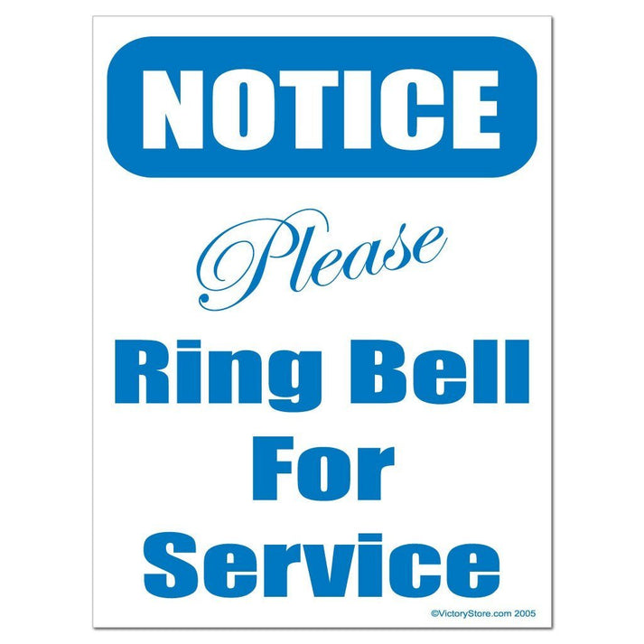 Please Ring Bell for Service Signage | Notice – VictoryStore.com