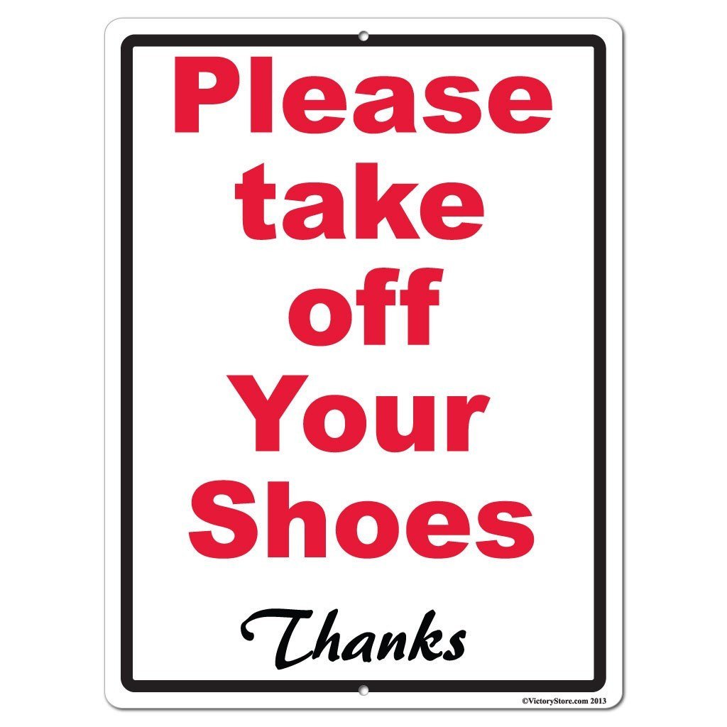 Please Take Off Your Shoes Sign or Sticker | VictoryStore ...
