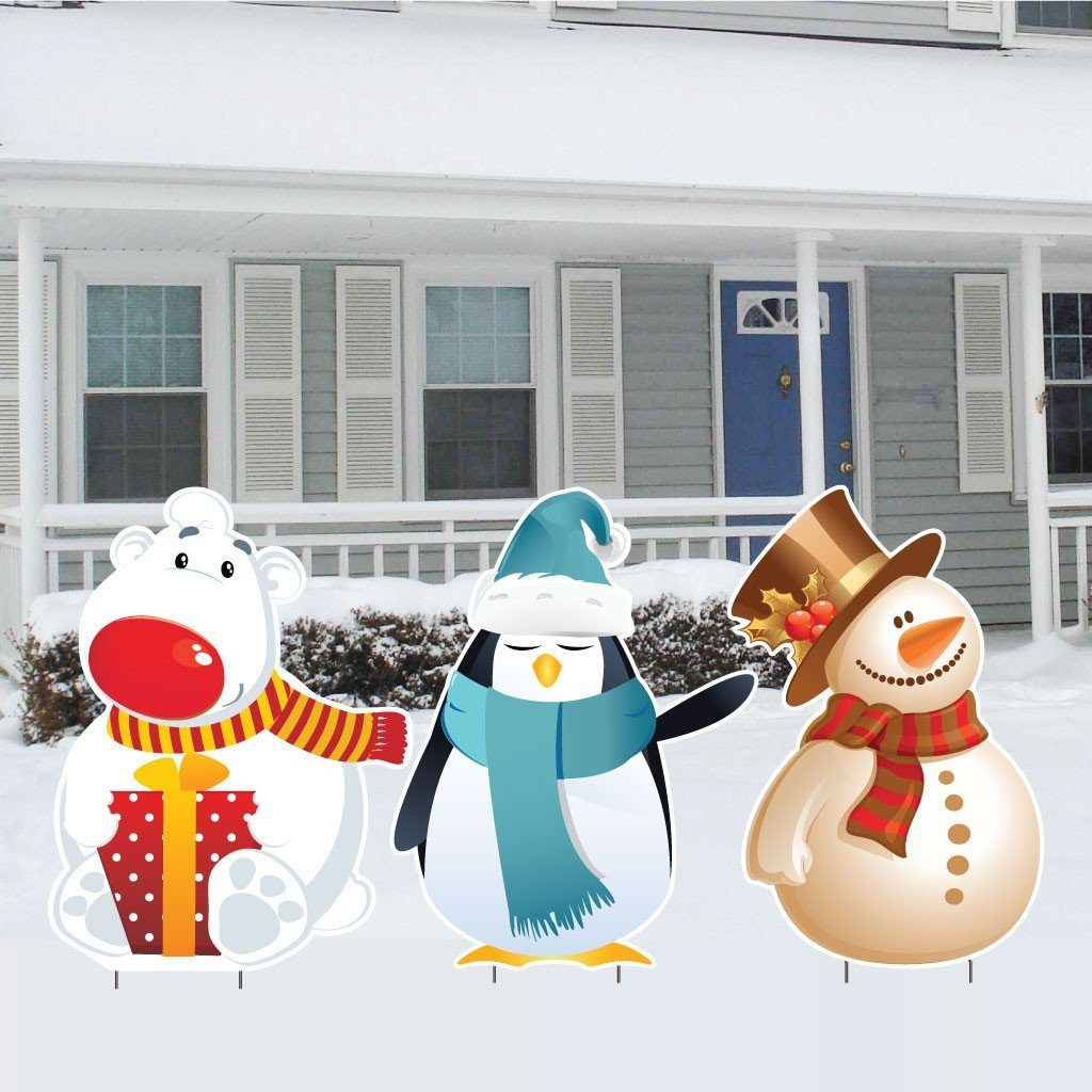 Polar Bear, Penguin & Snowman Yard Cards | VictoryStore – VictoryStore.com