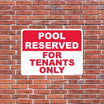 Pool Reserved for Tenants Only Sign/Sticker | VictoryStore ...