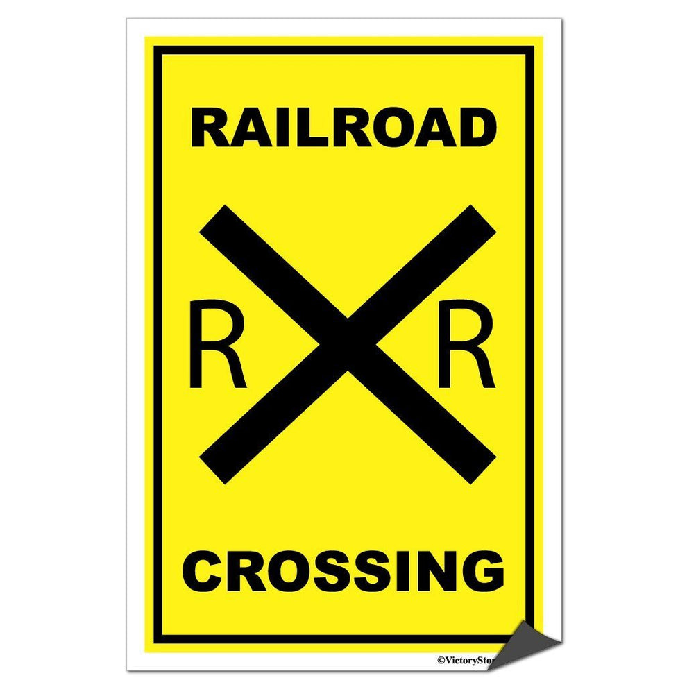 Railroad Crossing Aluminum Sign or Sticker | VictoryStore ...