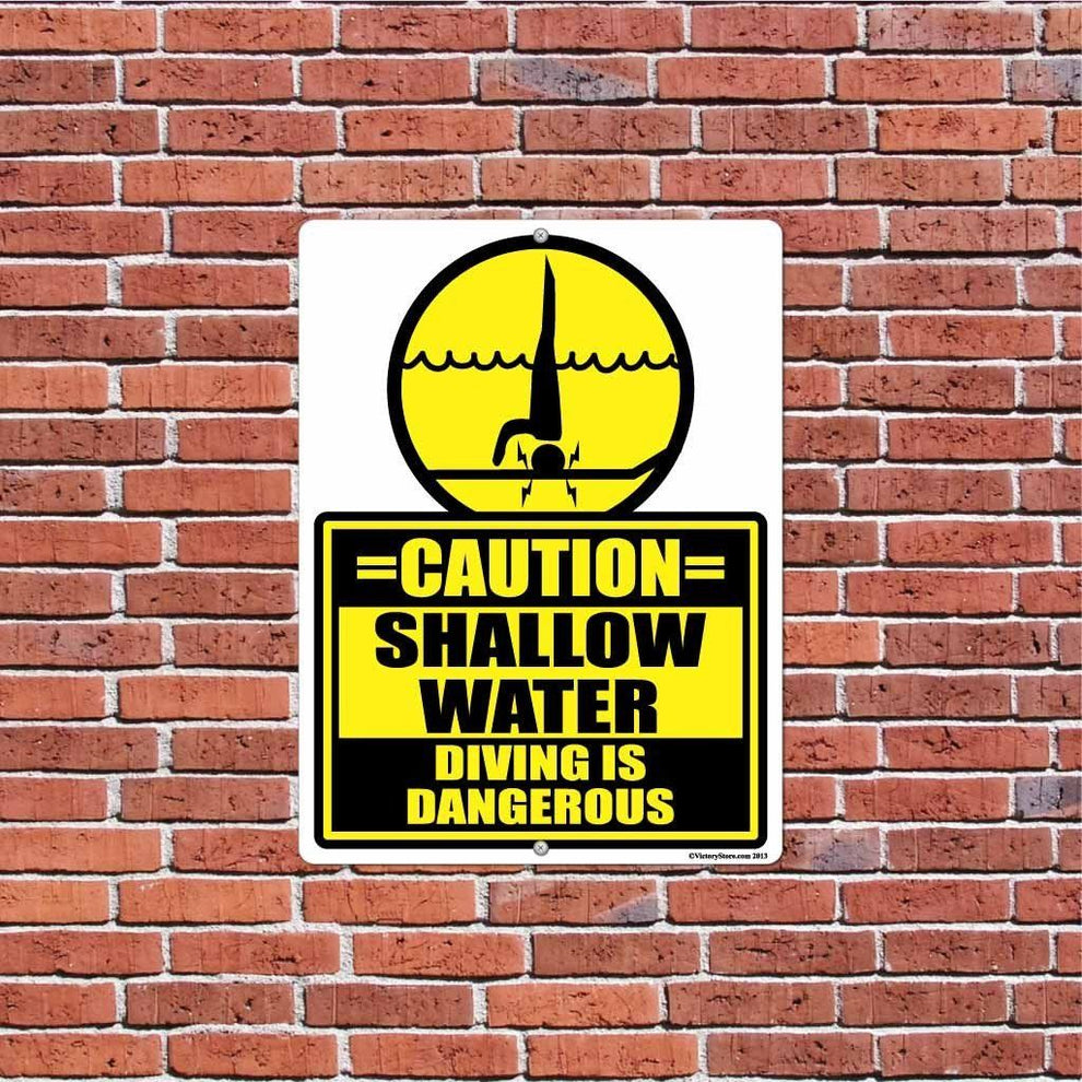 Shallow, Diving is Dangerous Sign/Sticker | VictoryStore – VictoryStore.com