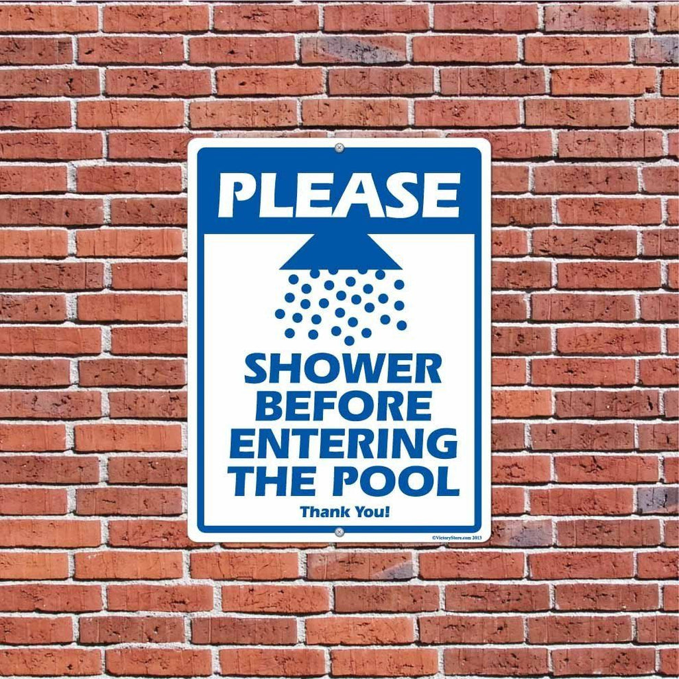 Shower Before Entering The Pool Sign/Sticker | VictoryStore ...