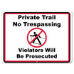 Private Trail No Trespassing Metal Sign | Skiing – VictoryStore.com
