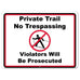Private Trail No Trespassing Metal Sign | Skiing – VictoryStore.com