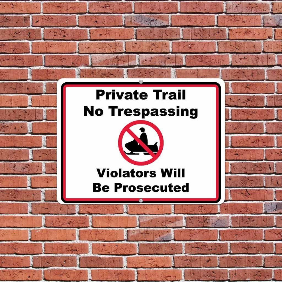 Snowmobile Private Trail Sign/Sticker | VictoryStore – VictoryStore.com