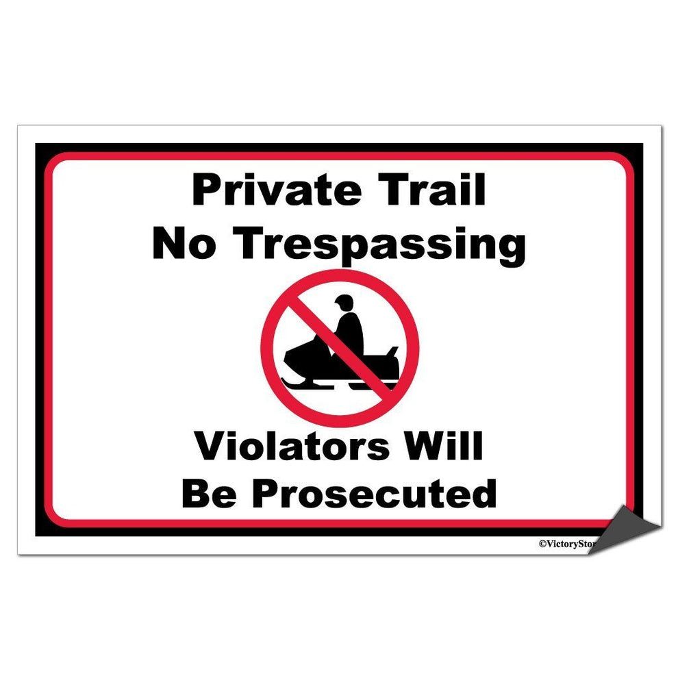 Snowmobile Private Trail Sign/Sticker | VictoryStore – VictoryStore.com