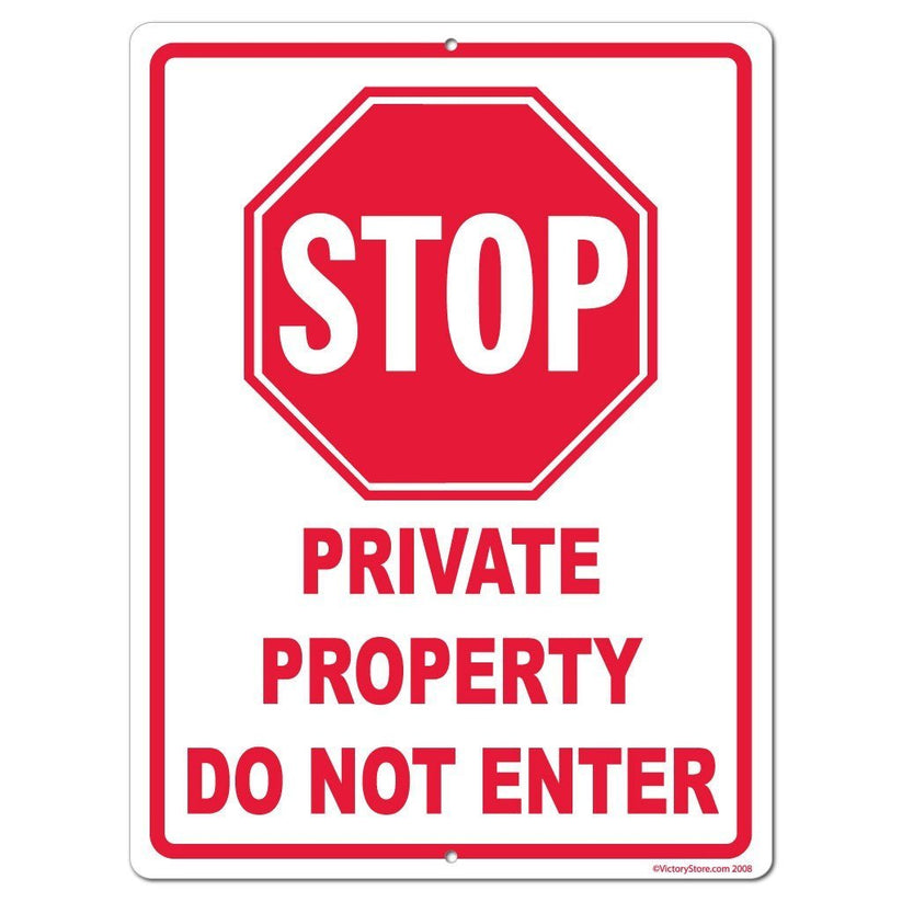 Stop: Private Property Sign or Sticker | VictoryStore – VictoryStore.com