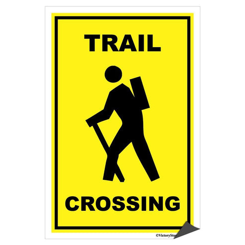 Trail Crossing Aluminum Sign or Sticker | VictoryStore – VictoryStore.com