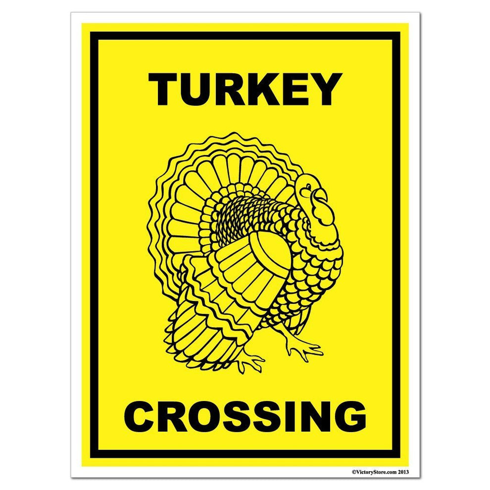 Turkey Crossing Aluminum Sign or Sticker | VictoryStore – VictoryStore.com