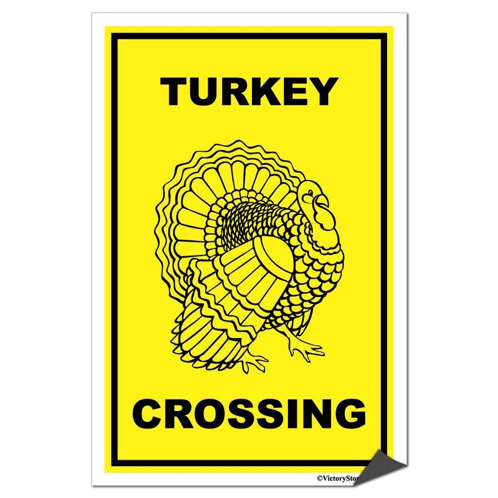 Turkey Crossing Aluminum Sign or Sticker | VictoryStore – VictoryStore.com