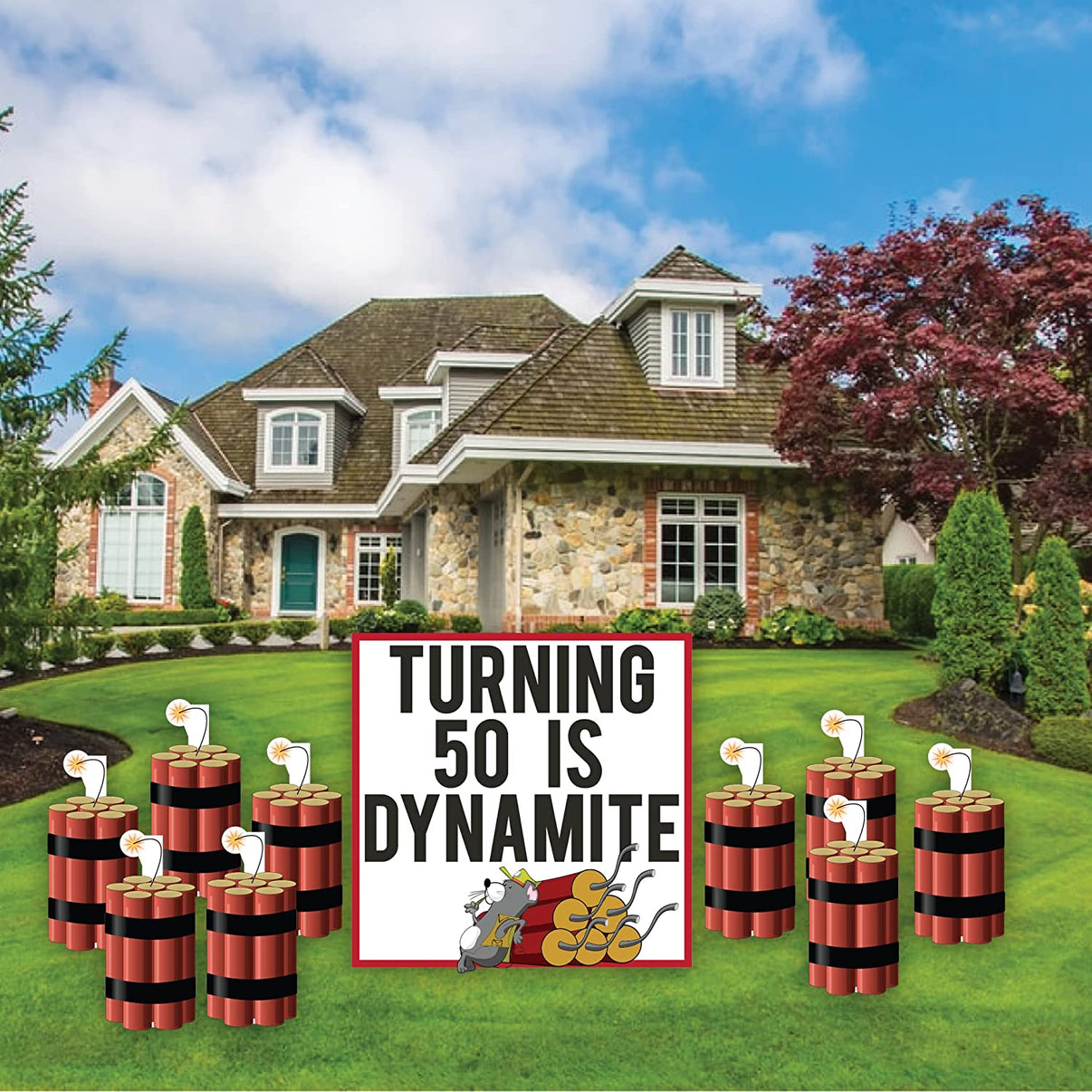 Turning 50 Is Dynamite Birthday Yard Cards | VictoryStore ...