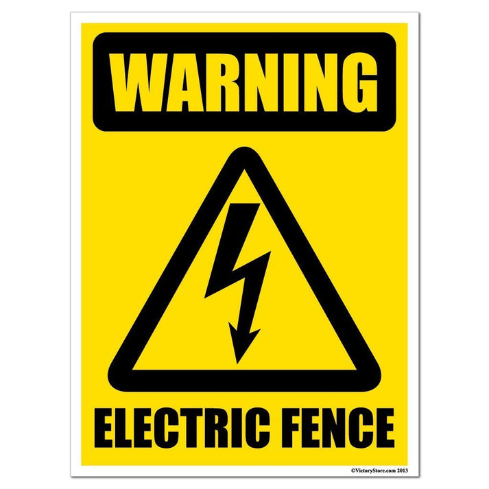 Warning Electric Fence Sign or Sticker | VictoryStore – VictoryStore.com