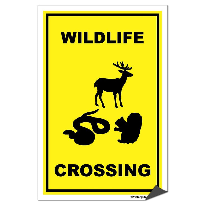 Wildlife Crossing Aluminum Sign or Sticker | VictoryStore ...