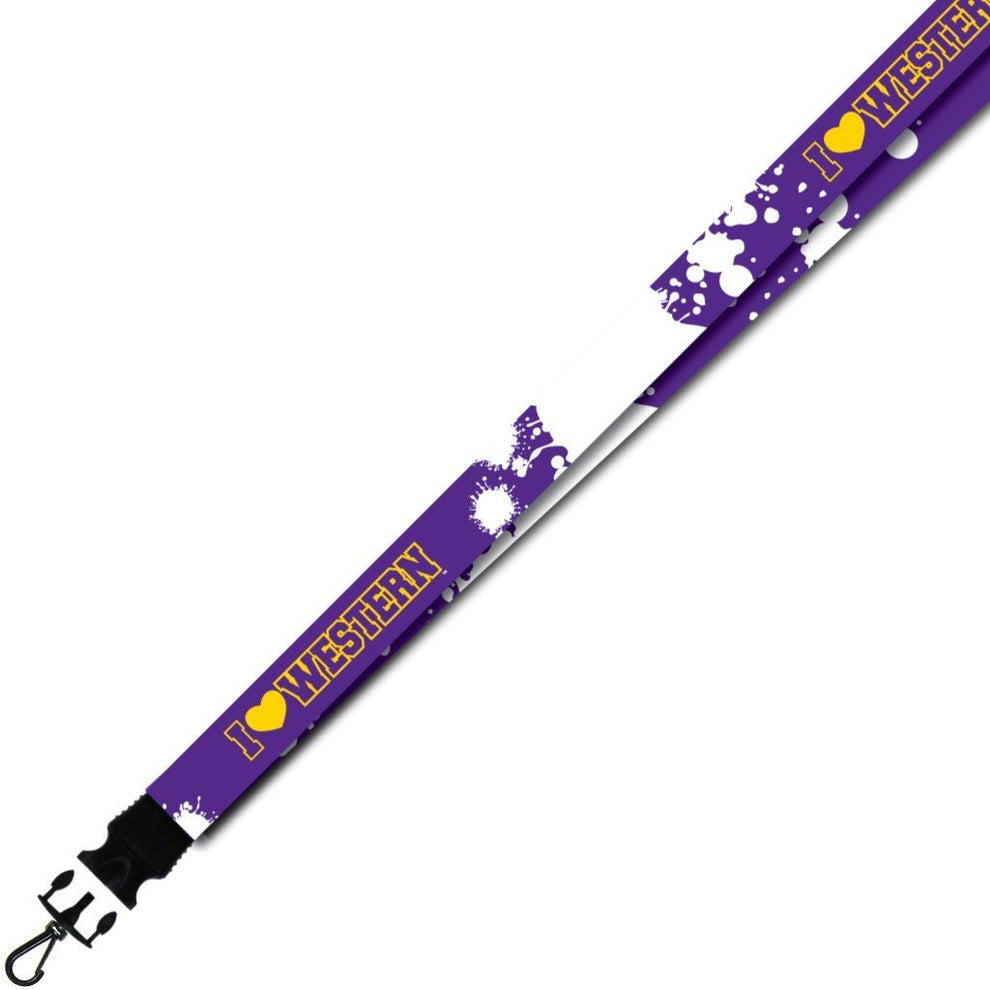 Western Illinois Lanyard | Paint Splatter | VictoryStore – VictoryStore.com