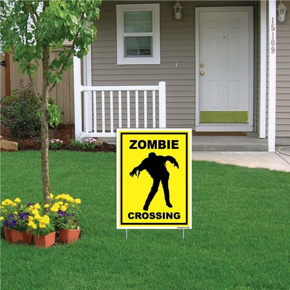 Zombie Crossing Aluminum Sign or Sticker | VictoryStore – VictoryStore.com