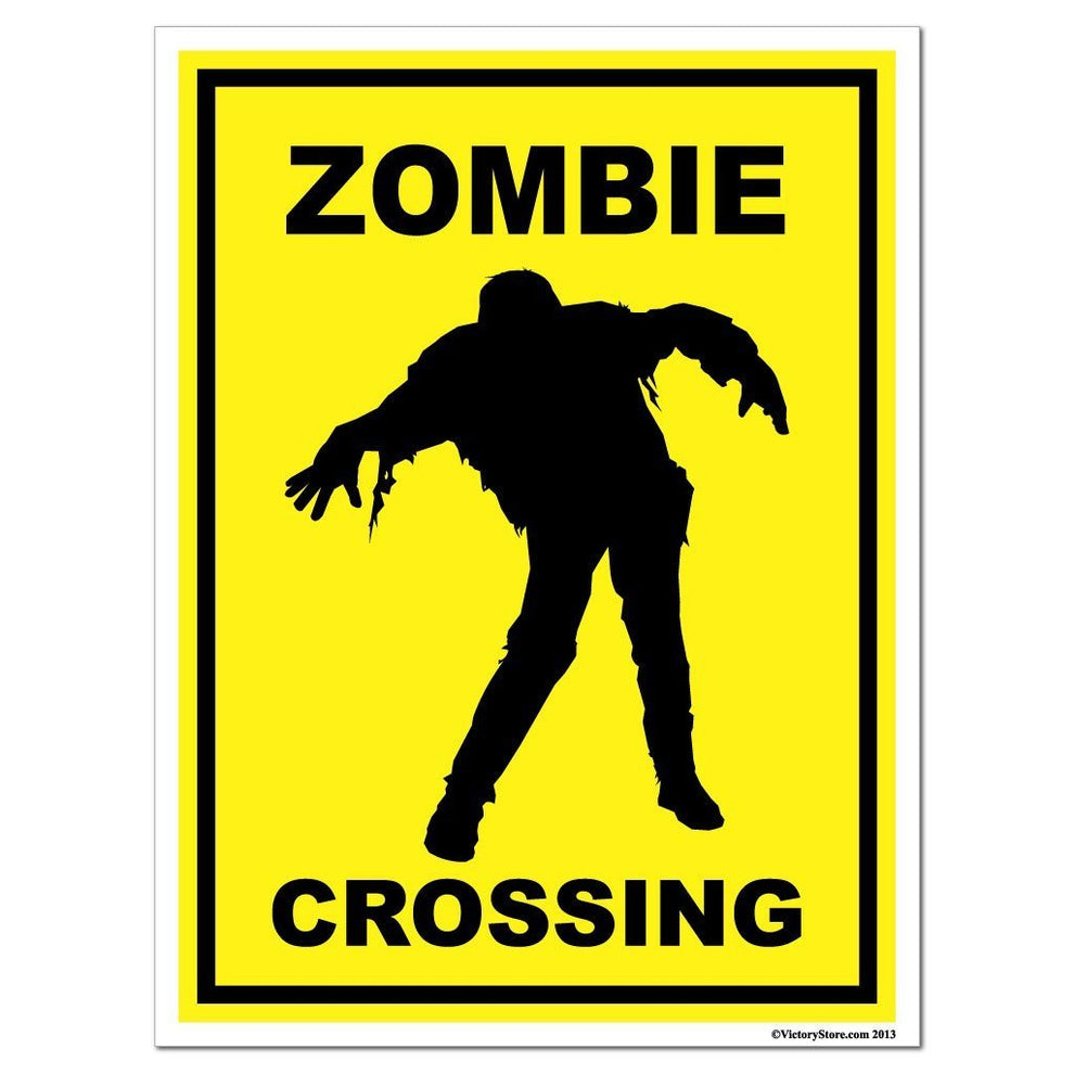 Zombie Crossing Aluminum Sign or Sticker | VictoryStore – VictoryStore.com
