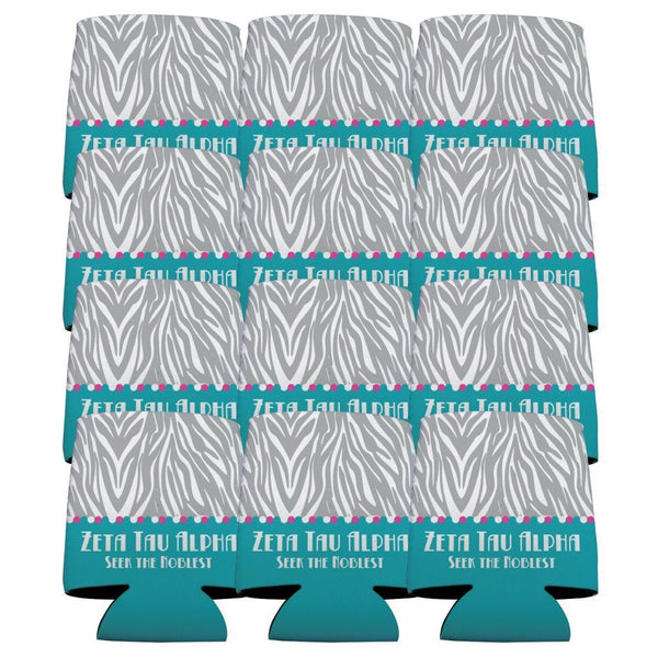 Zeta Tau Alpha Can Cooler Set | Zebra | VictoryStore – VictoryStore.com